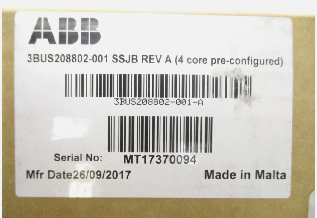 3BUS208802-001 ABB STANDARD SIGNAL JUMPER BOARD