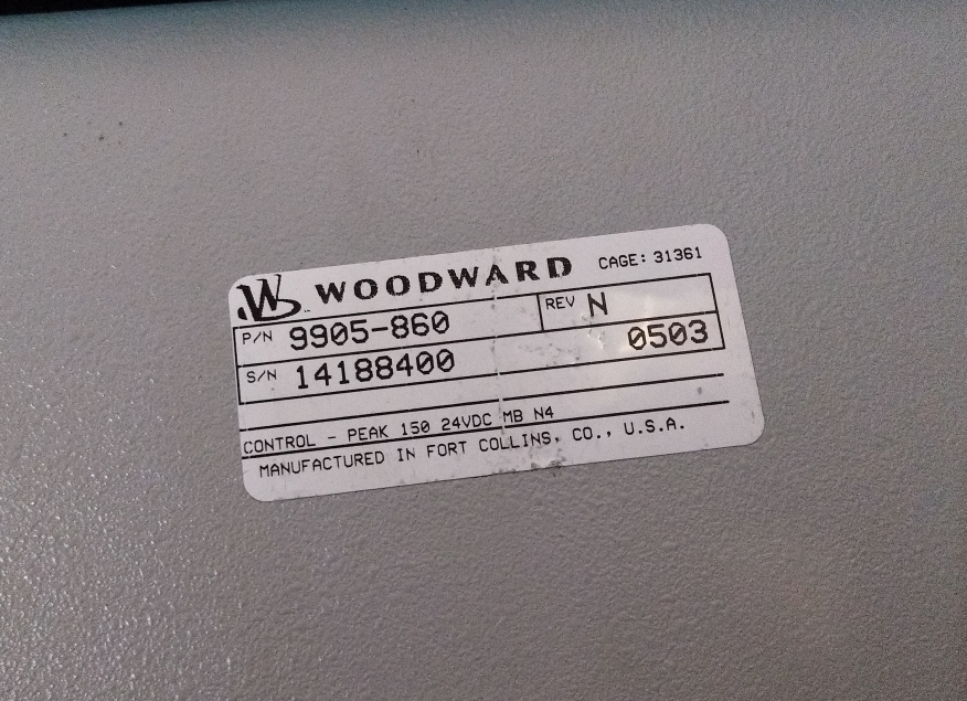 9905-860 Woodward Peak 150 Digital Control