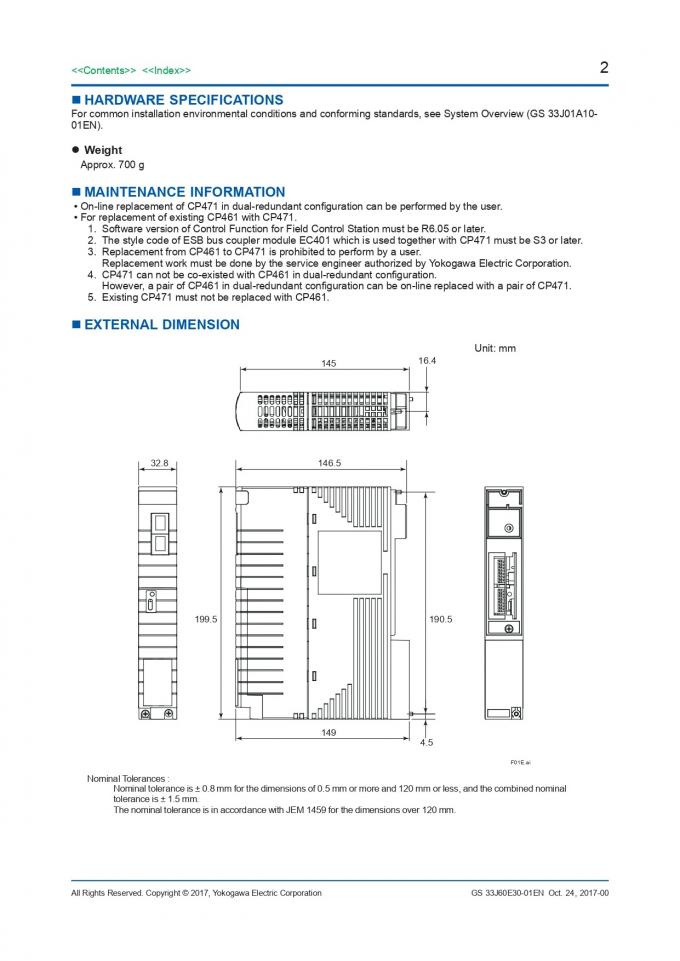 CP471-00 S1 Yokogawa DCS Processor Module
